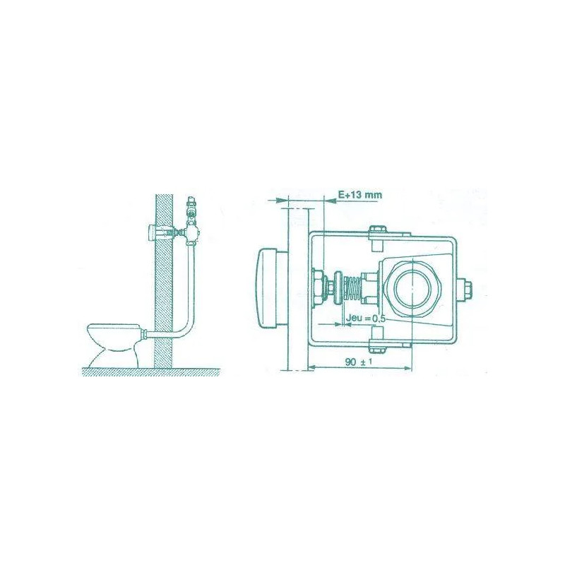 Flush-mounted wall-mounted timer valve Eclair PRESTO 13121