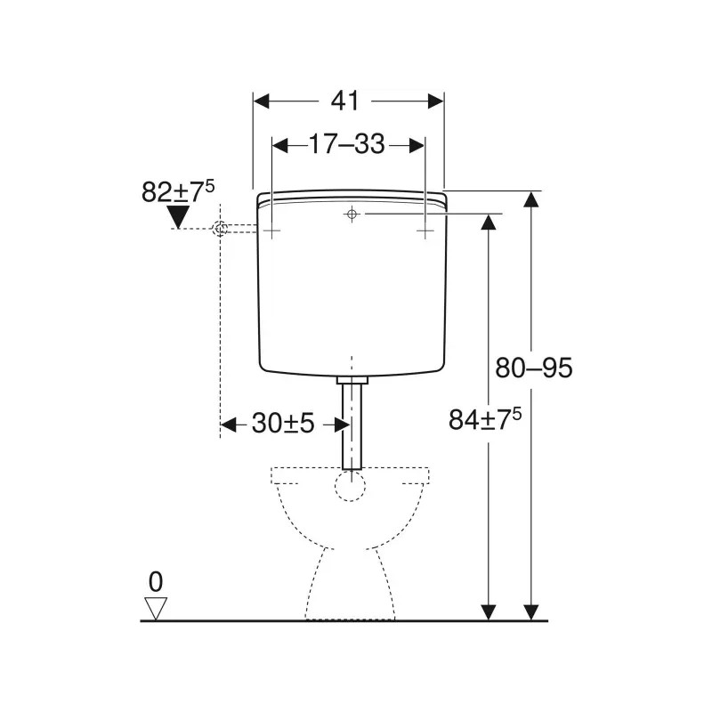 1-button interruptable low flush with flush elbow