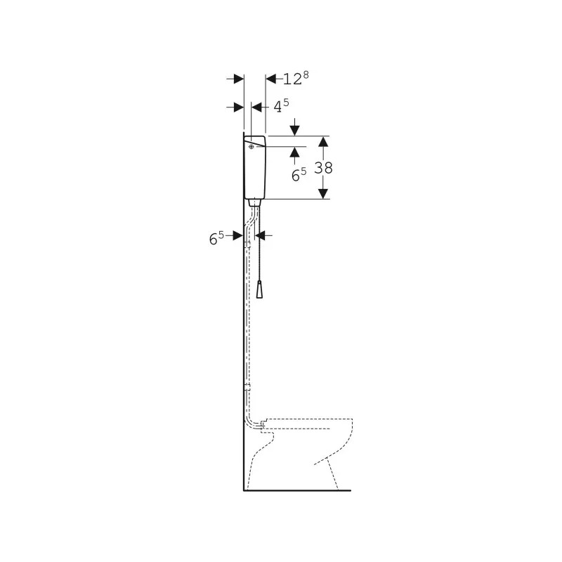 9/6 litre high flush with chain release