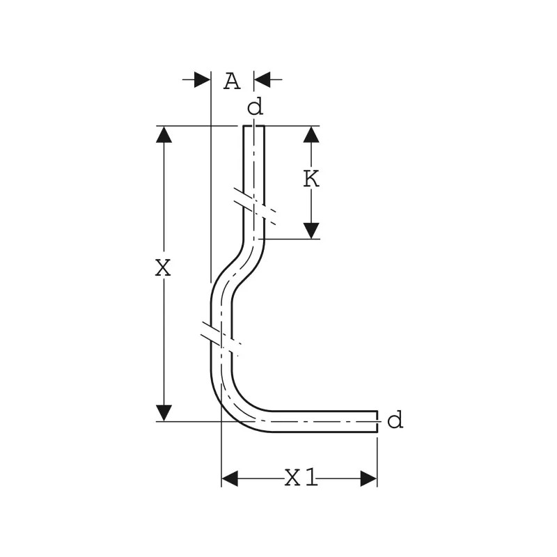 Hoge spoelpijp voor wc met kraag Geberit