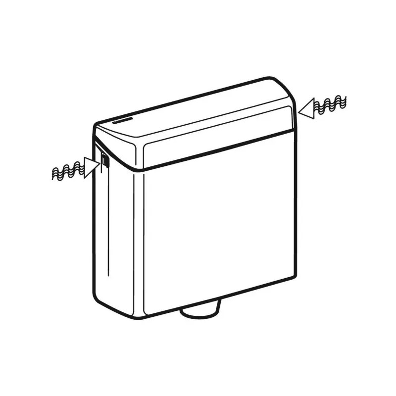 9/6 litre high flush with pneumatic release in front of the partition