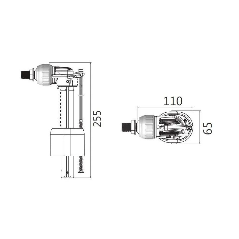 Silent WC float valve, REGIPLAST 0500 power supply