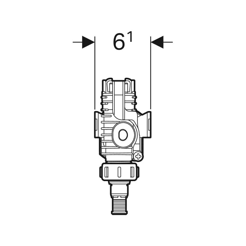 Geberit float valve Type 380 lateral water supply, 3/8", brass nipple