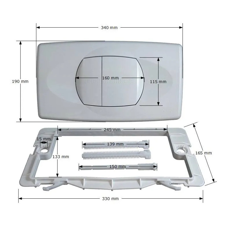 Witte bedieningsplaat roca gala oud model