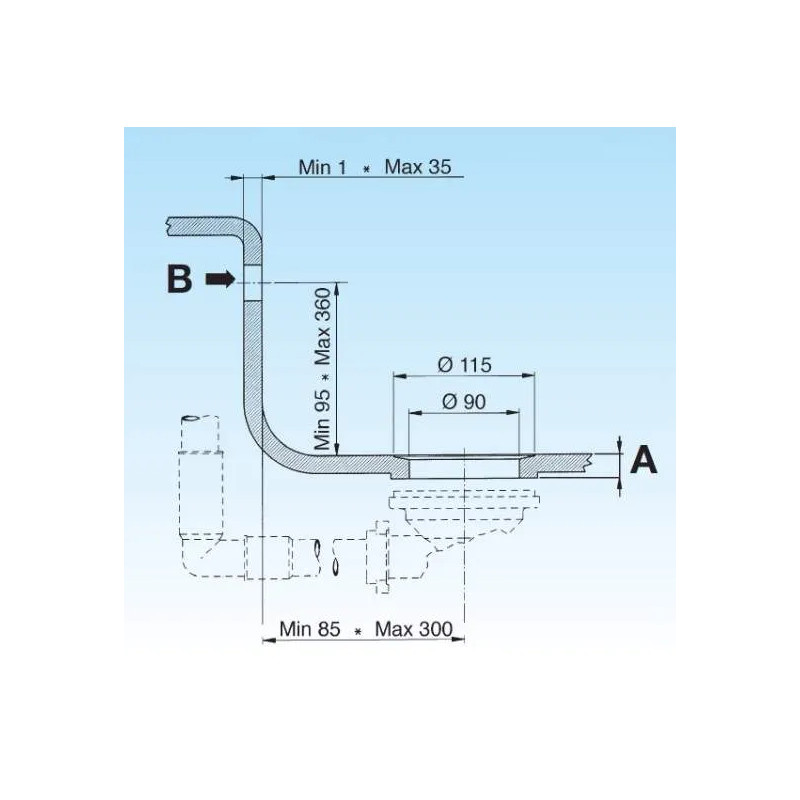 Automatic sink drain with round overflow and chrome push button