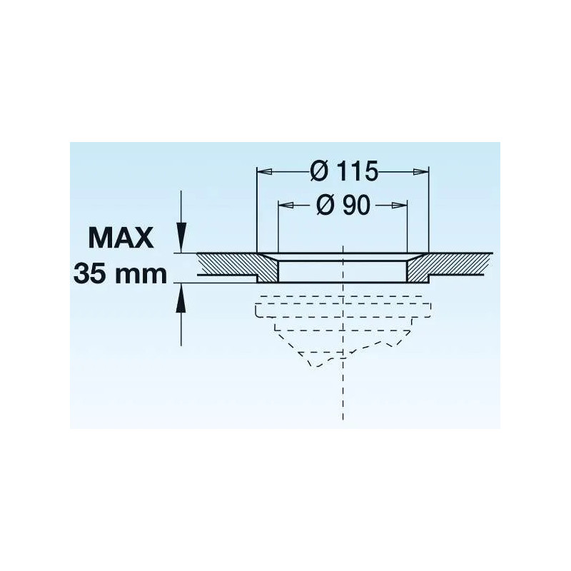 Acid proof bung for chemical laboratory, diameter 90mm, tube 170mm