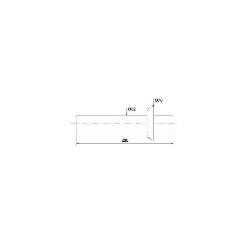 Sortie murale 200 mm, diamètre 32 mm avec rosace 70 mm, noir