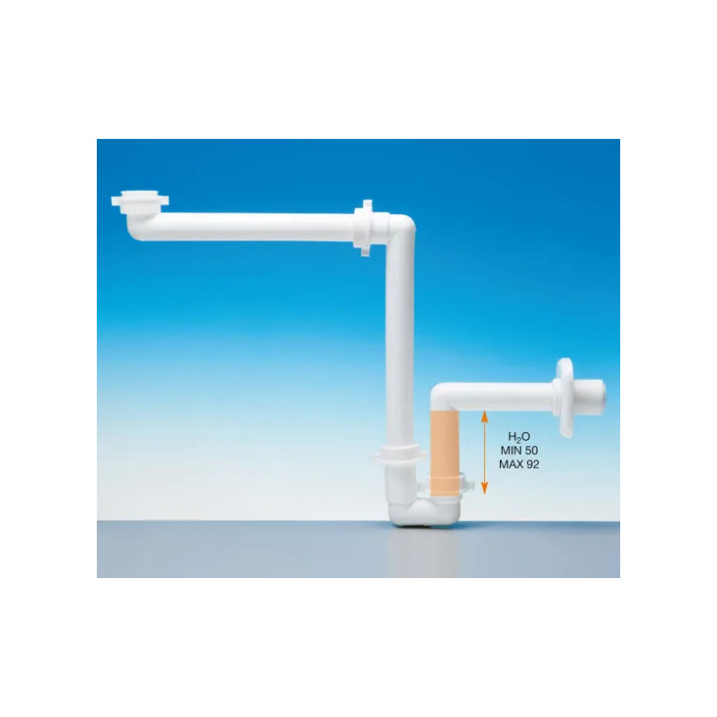 Adjustable back outlet with siphon for washbasin