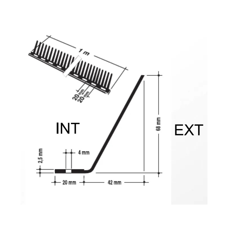Anti bird system, 1 meter black fence