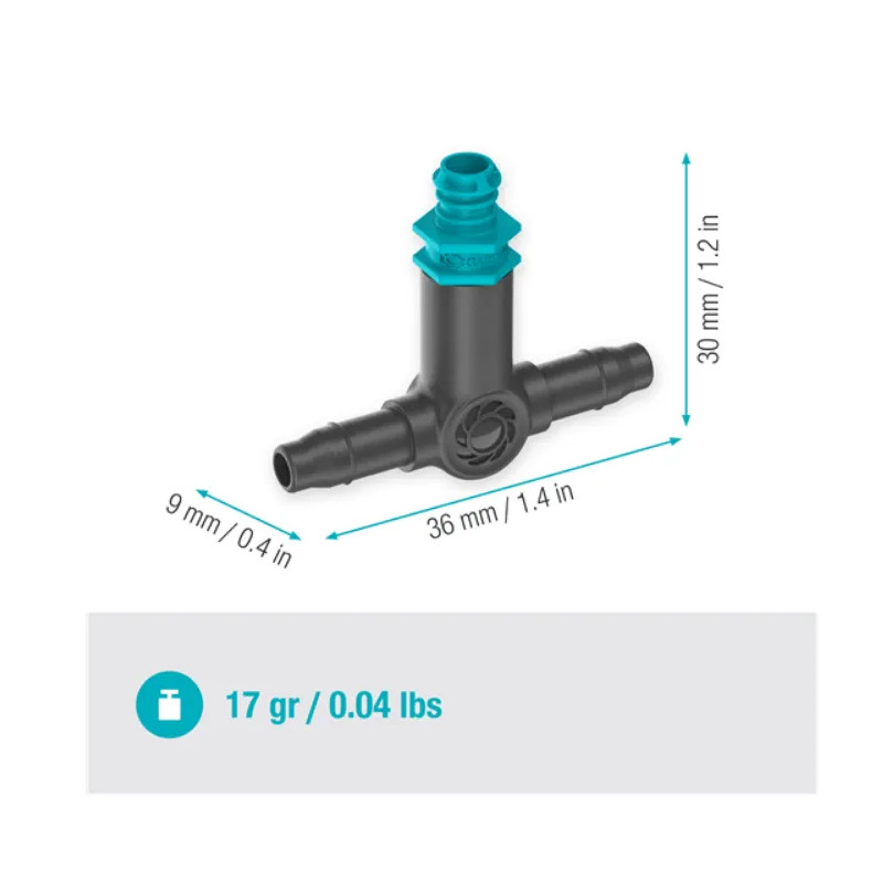 Self-regulating in-line dripper for irrigation, 2 l/h, 10 pcs.