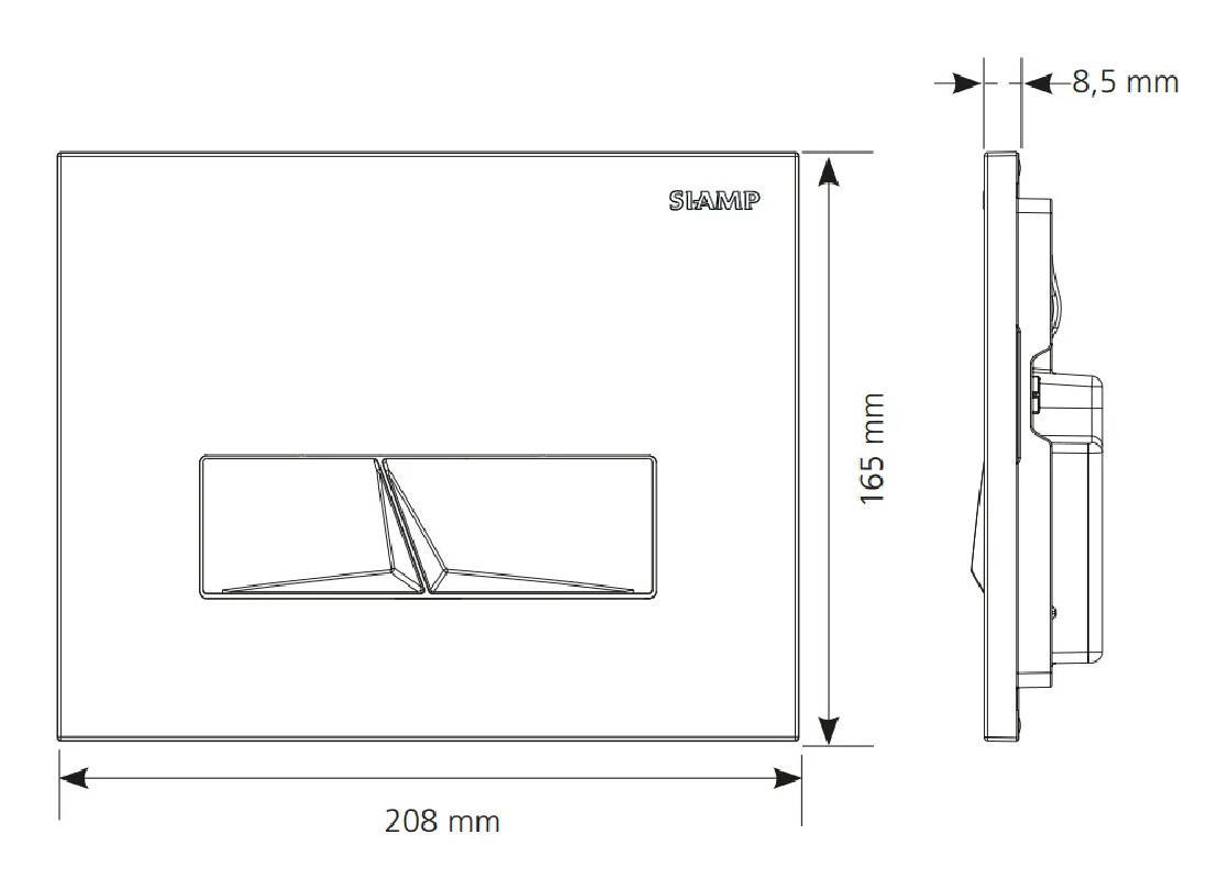 Concealed WC control plate SIAMP INGENIO Pyramadtwo-touch, chrome