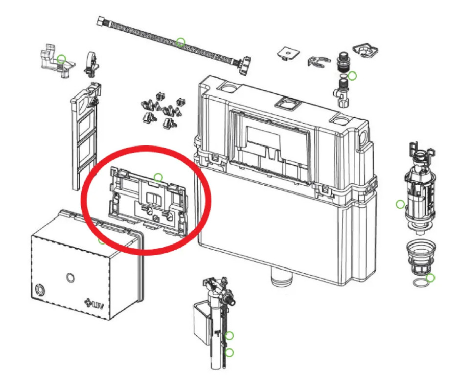 Cover plate and lever for Galileo Z built-in tank Roca Gala, 7522/7512