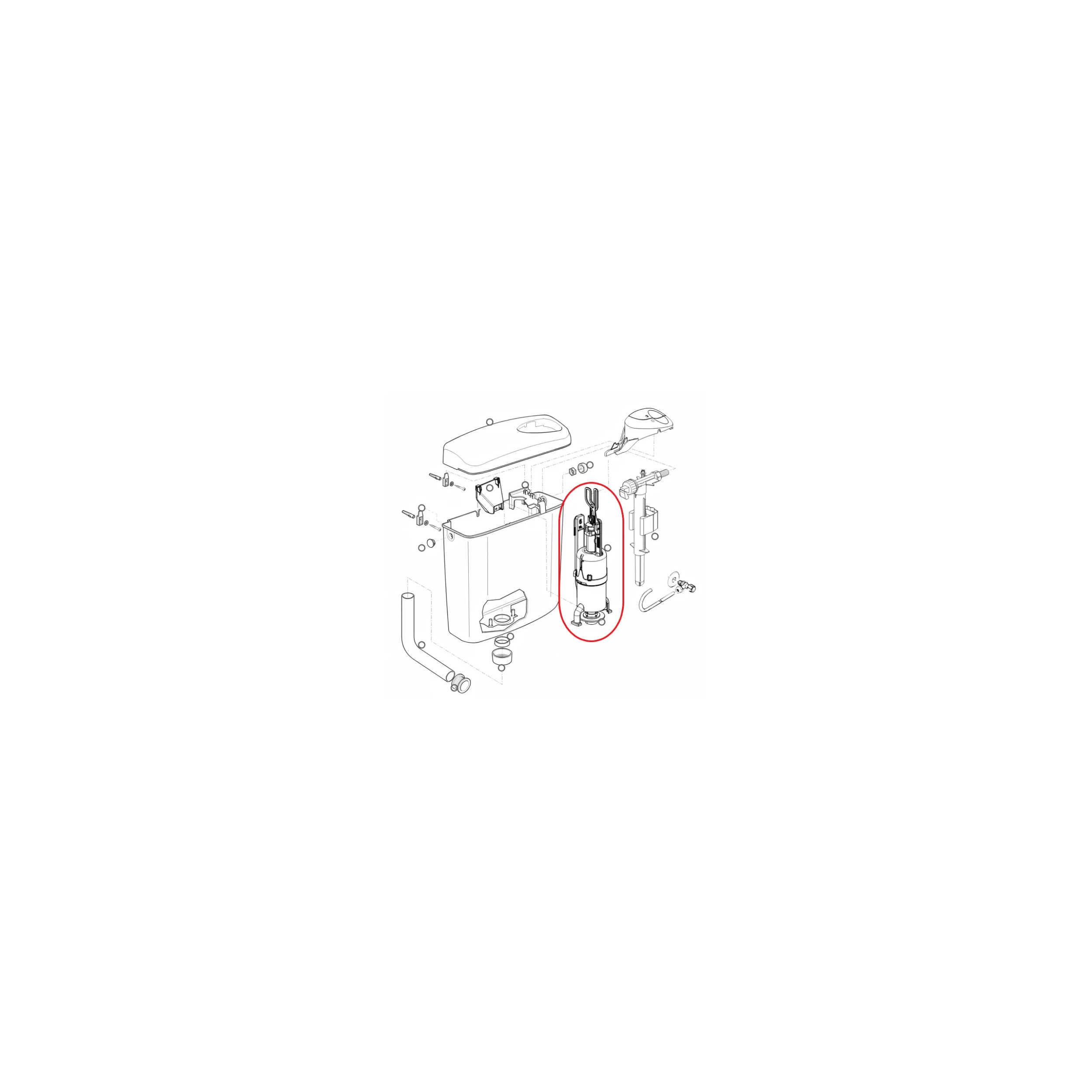 WISA 336, AP230 surface-mounted WC cistern flush mechanism