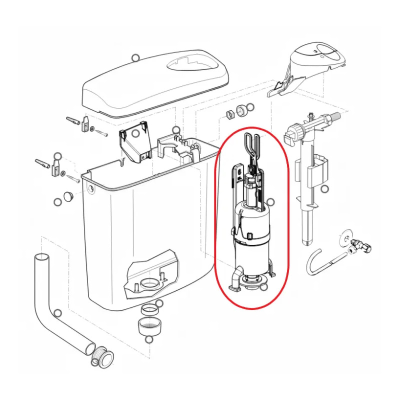 WISA 336, AP230 surface-mounted WC cistern flush mechanism