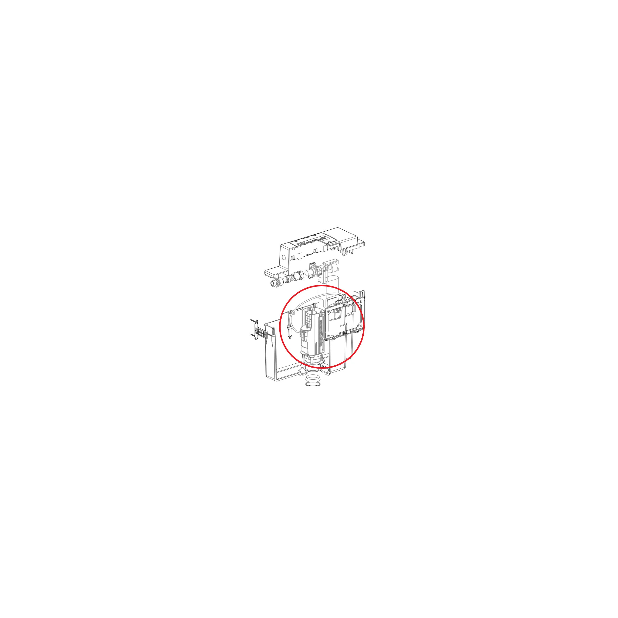 Mécanisme de chasse réservoir WC encastré SAS 0709389