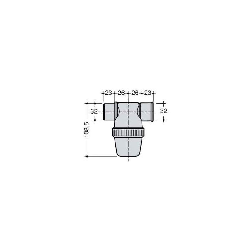 Horizontale PVC fles sifon diameter 32 mm NICOLL YF1C