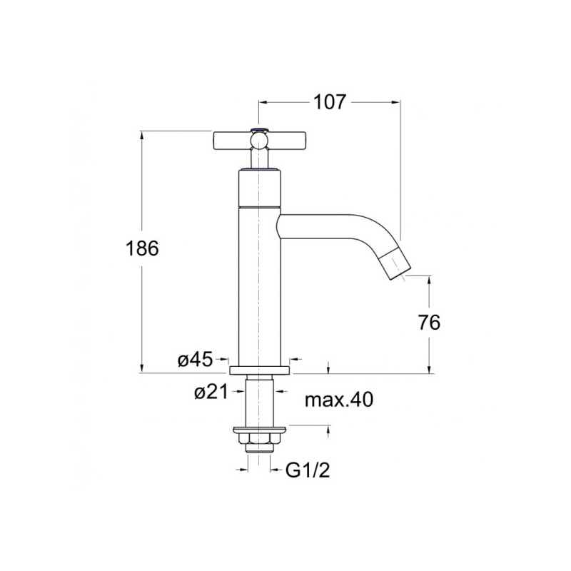 Hand-washing faucet, cold water mixer EXECUTIVE chrome
