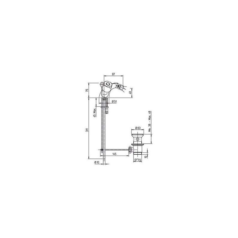 Mélangeur bidet ORCHIDEA Tévère PF ROBINETTERIE TZCR326A