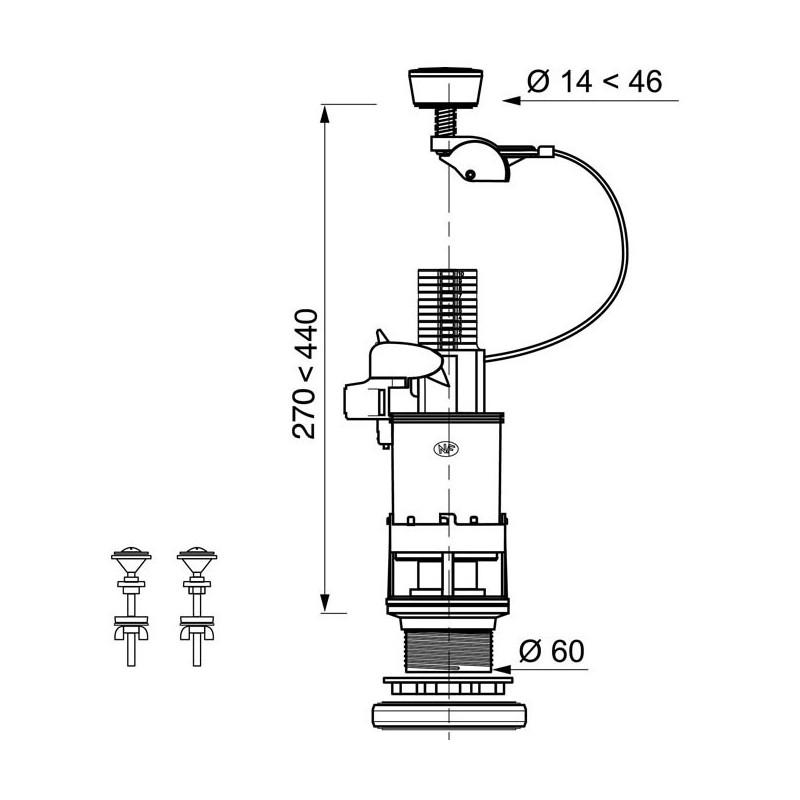 Single-push cable WC mechanism.