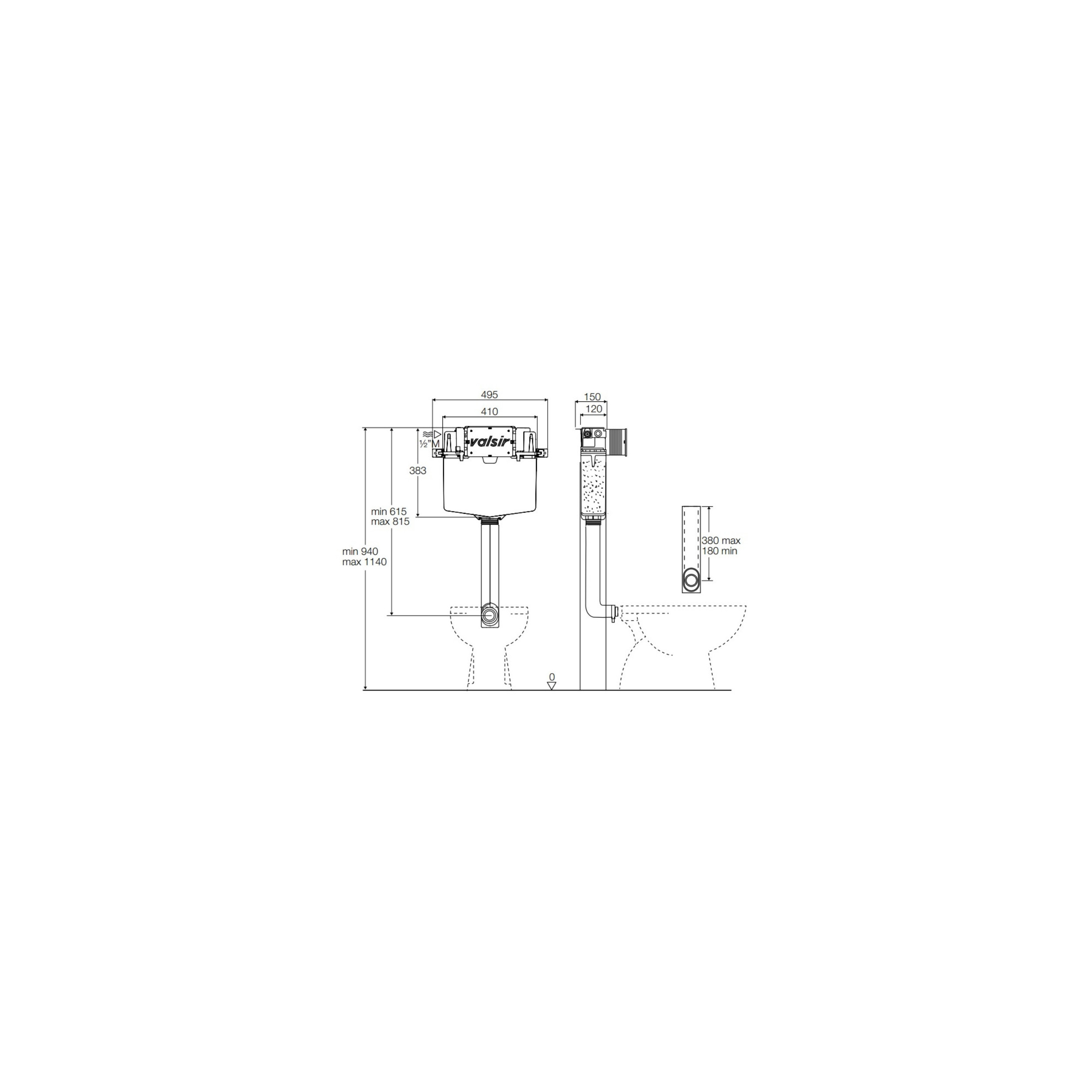 Réservoir WC encastré mécanique VALSIR WINNER S H1140