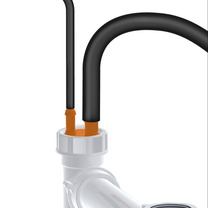 Double socket for draining sink and kitchen drains